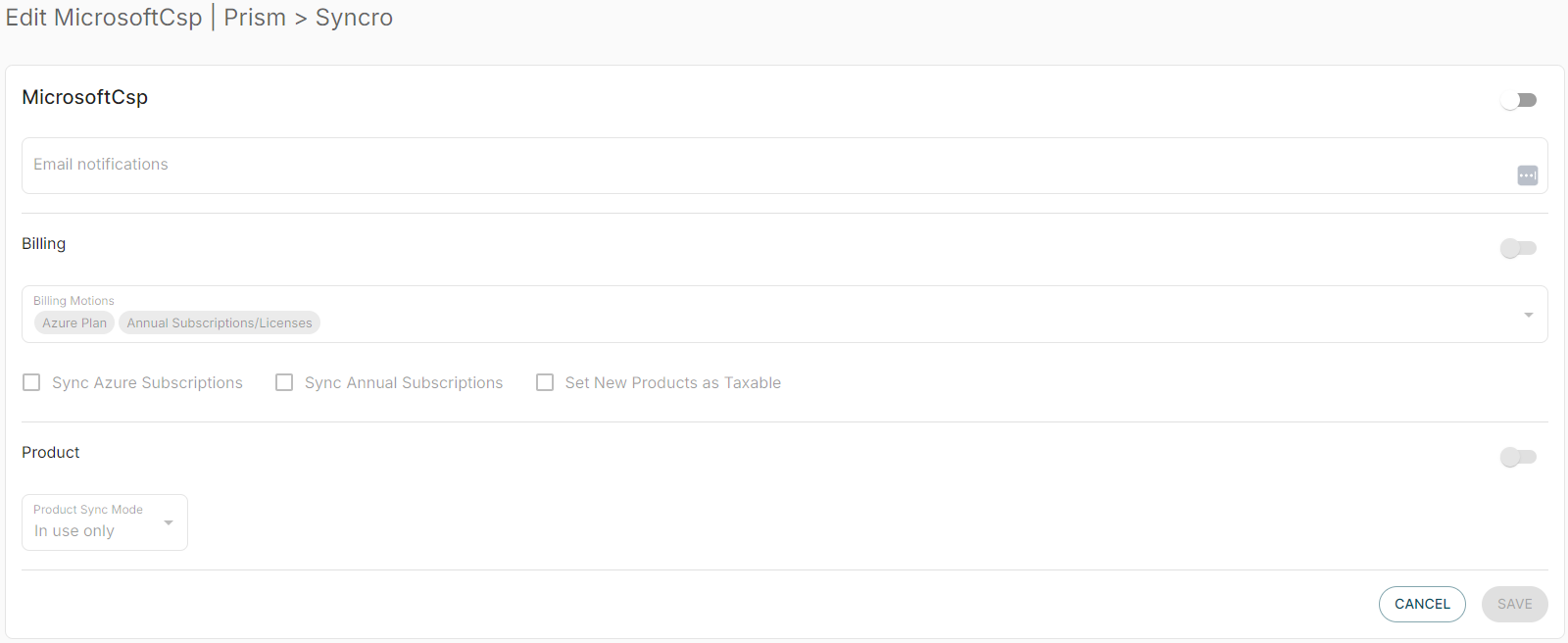 Syncro - Configuration – Crayon Billing Sync