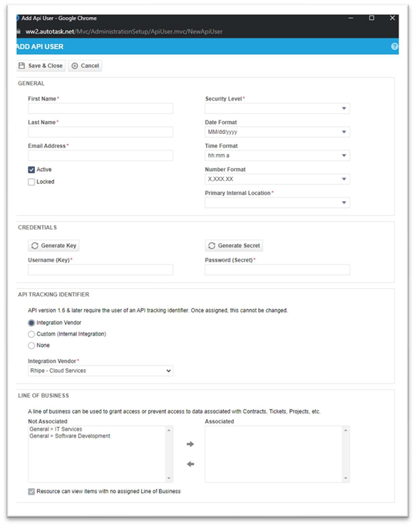 AutoTask - API & Setup – Crayon Billing Sync